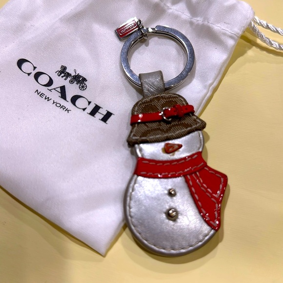 Coach | Other | Coach Leather Holiday Bag Charm Snowman | Poshmark